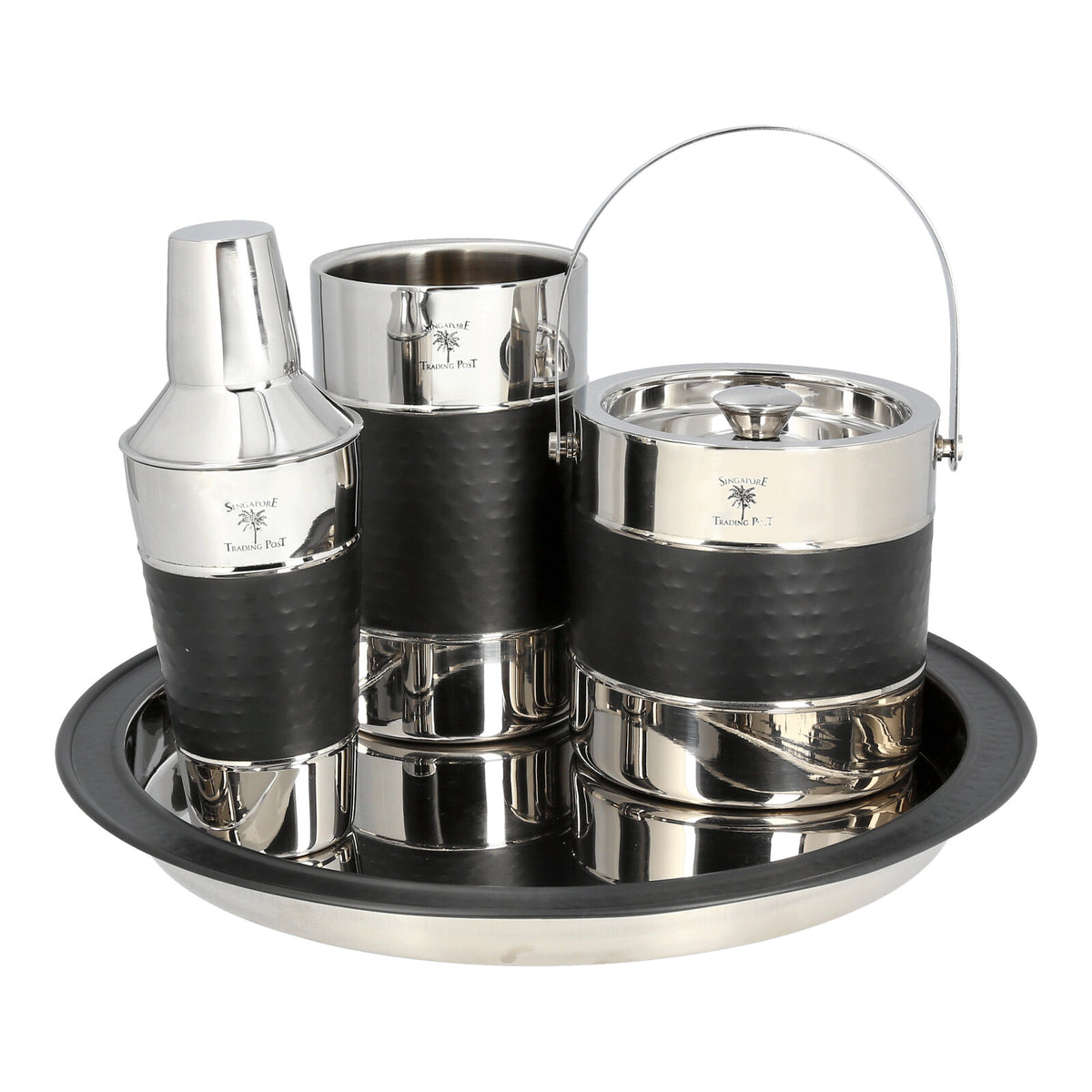 4 Piece Black and Silver Bar Set – Singapore Trading Post
